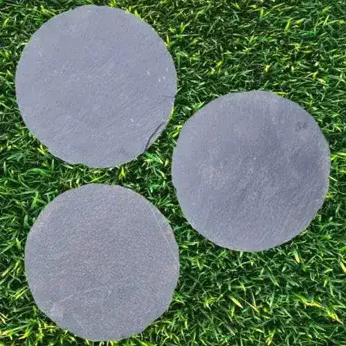 Black Slate Round Stepping Stone | Australian Landscape Supplies
