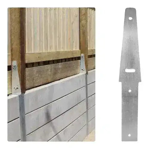 Galvanised Steel Post Beam Straight Fence Bracket 580mm x 100mm | 6mm ...